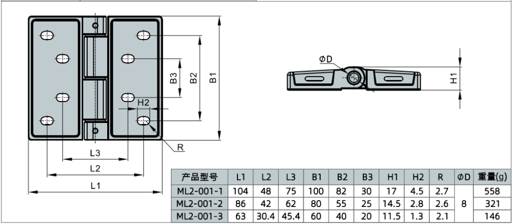 10 Type Of Gate Heavy Duty Hinges For Environmental Test Equipment