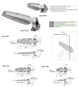 Stainless steel bladed hinges for medical equipment