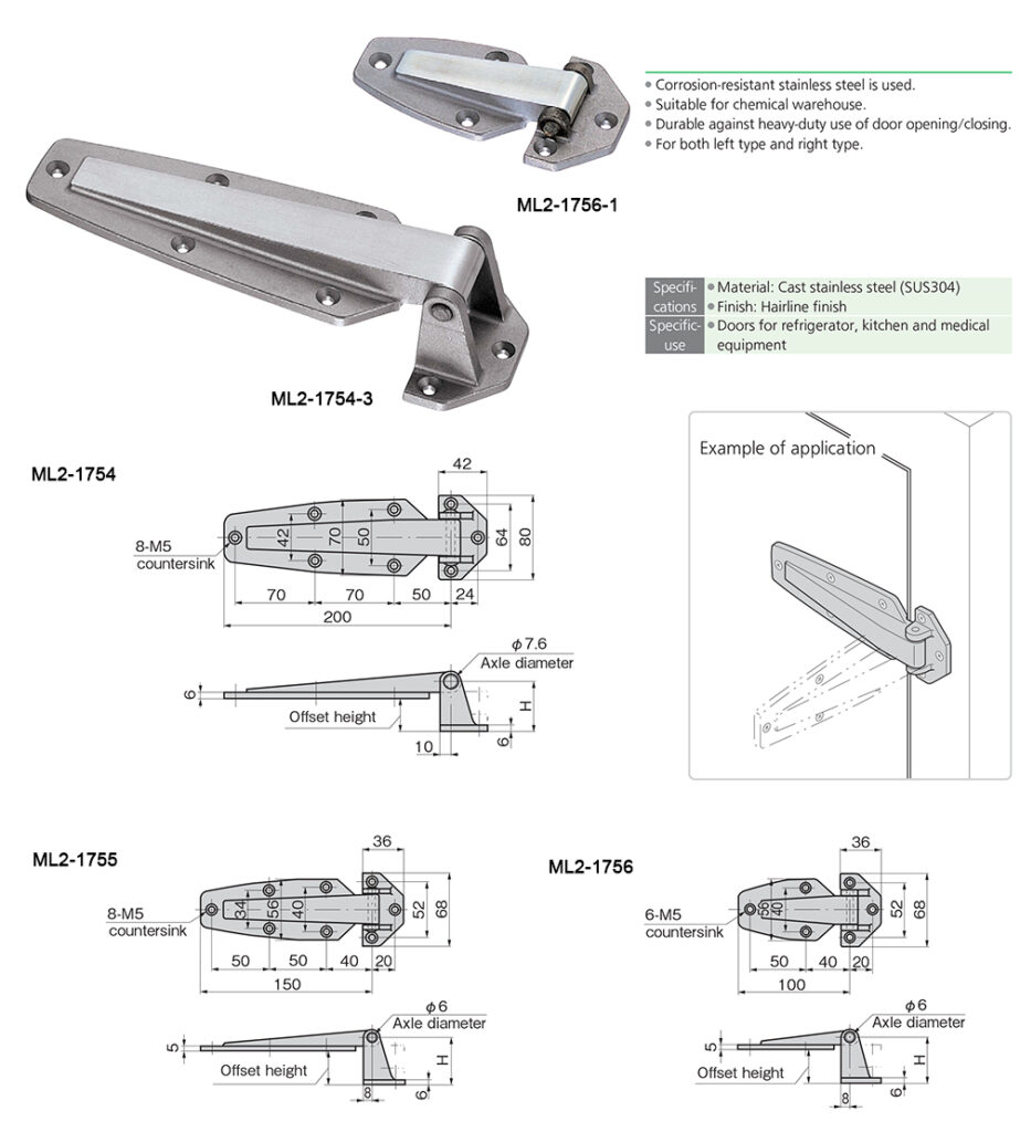 Stainless steel bladed hinges for medical equipment